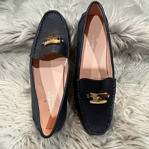 kate spade | Shoes | Kate Spade Carmen Blue Leather Loafers | Poshmark
